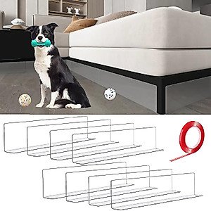 TourKing 8-Pack Toy Blocker with Strong Adhesive Traceless Tape,Gap Bumper for Under Furniture, 15.75" L x 3.15" H Under Couch Blocker Stop Things Or Pets Going to Under Furniture
