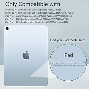 BENTOBEN for iPad Air 5th/4th Generation Case, for iPad Pro 11 inch Case 2021/2020/2018 with Pencil Holder 2 in 1 Heavy Duty Rugged Shockproof Kickstand Hybrid Protective Tablet Cover, Purple