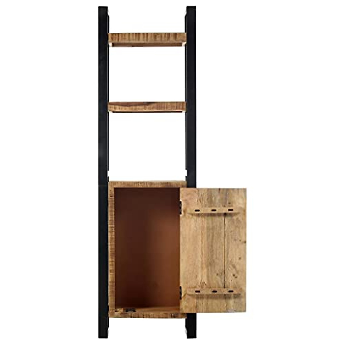 WHOPBXGAD Bookshelf,Wooden Bookcase, Open Bookcase Suitable for Home Office, Living Room and Bedroom,19.7"x11.8"x66.9" Solid Mango Wood