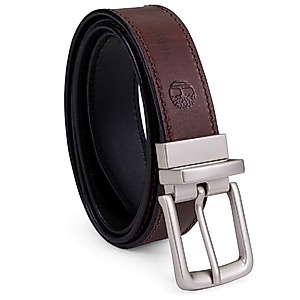 Timberland Men's Classic Leather Reversible Belt, Brown/Black, 40