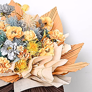 BBJ WRAPS Hand-drawn Tissue Flower Wrapping Paper Korean Non-woven Waterproof Floral Bouquet Wraps for Florist Packaging Arrangement, 23x18 Inch - 50 Sheets (Black)