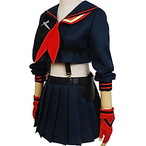 Ya-cos Halloween KILL la KILL Girl's Ryuko Matoi Dress Suit Cosplay Costume,Navy,Womens: X-Small