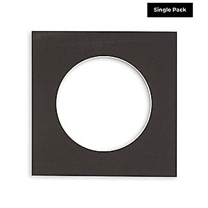 19x19 Mat Bevel Cut for 15x15 Photos - Precut Black Circle Shaped Photo Mat Board Opening - Acid Free Matte to Protect Your Pictures - Bevel Cut for Family Photos, Pack of 1 Matboard Show Kit With