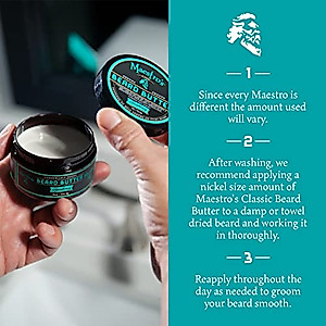 Maestro's Classic BEARD BUTTER | Anti-Itch, Extra Soothing, Hydrating Beard Creme For All Beard Types & Lengths- Speakeasy Blend, 4 Ounce