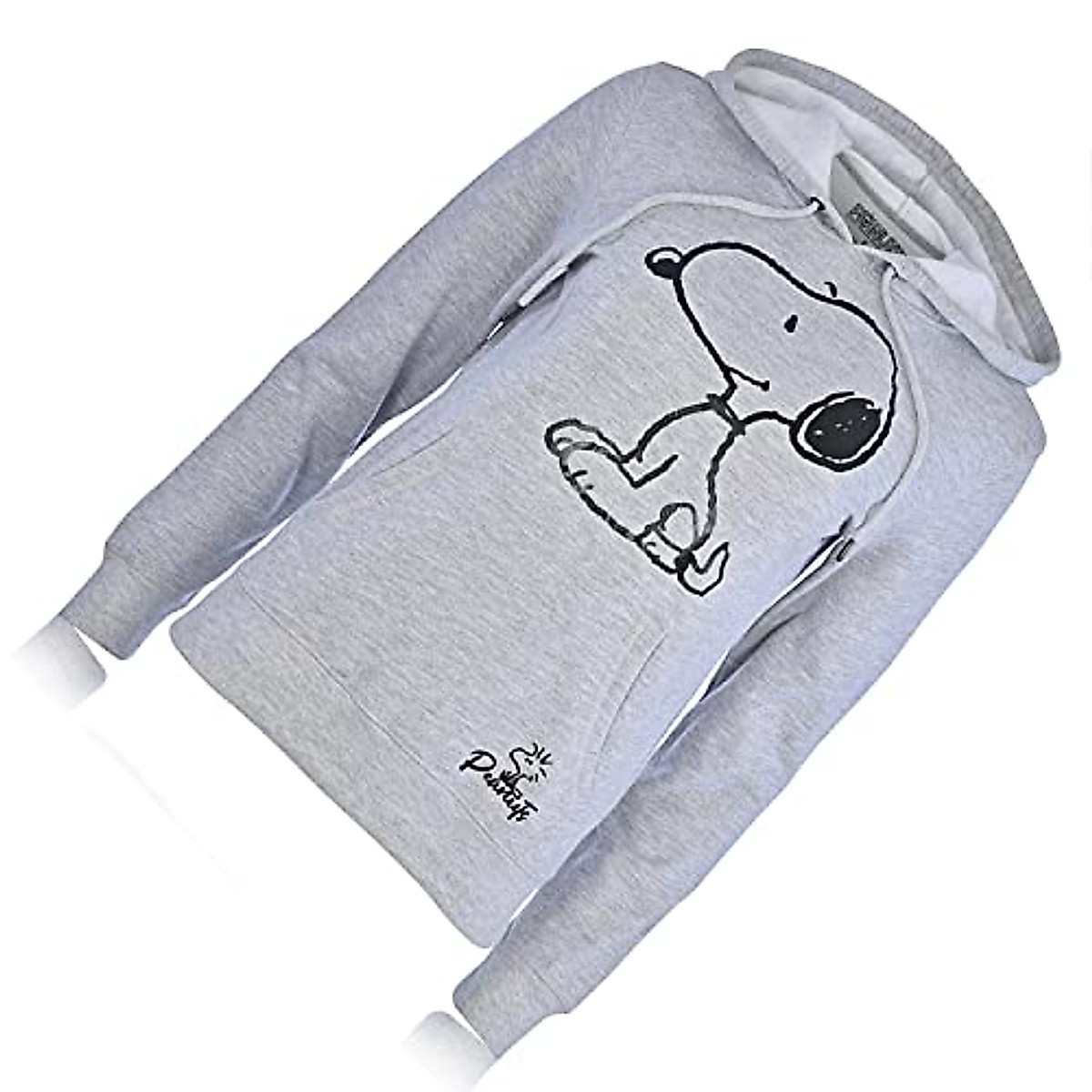 Peanuts Ladies Snoopy Fashion Hoodie - Ladies Classic Snoopy Fleece Sweatshirt Foil Sweatshirt (Heather Grey, 3X-Large)