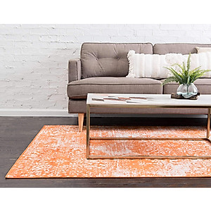 Unique Loom Sofia Collection Area Rug - Grand (7' 10" x 10' Rectangle, Orange/ Ivory)