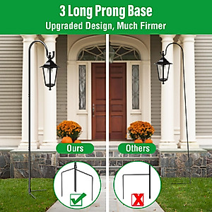 GOFORWILD Shepherd Hook 2 Pack Black, 33 inches Tall, Made of Premium Metal for Garden Decor, Plant Hanger, Lantern Hook, Solar Light Hanging, 7011