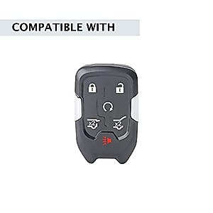 SEGADEN Silicone Cover Protector Case Holder Skin Jacket Compatible with Chevrolet GMC 6 Button Remote Key Fob CV4617 Deep Purple