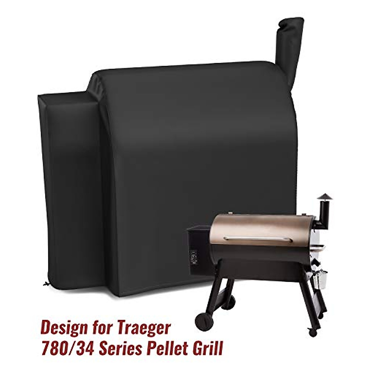 NUPICK Grill Cover for Traeger 780 / 34 Series, Zipper Design, Heavy Duty and Waterproof Pellet Cover for Traeger Texas Pro 34 Grills