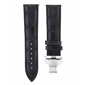 Ewatchparts 17-24MM LEATHER BAND STRAP DEPLOYMENT CLASP FOR IWC WATCH
