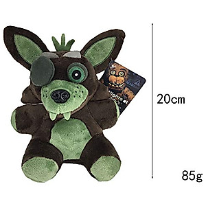 qichemaoy Nights at Freddyfts Figure Location Funtime Freddy Fazbear Foxy Plush Toy Keychain Collectible Plushie 7inch, Green
