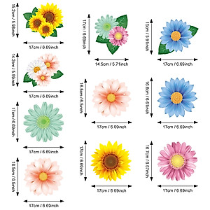 30 Pcs Flowers Butterfly Hanging Swirl Decorations, Spring Summer Sunflower Baby Shower Decor for Women Birthday Easter Party Baby Shower Mother's Day Wedding Supplies(Flower)