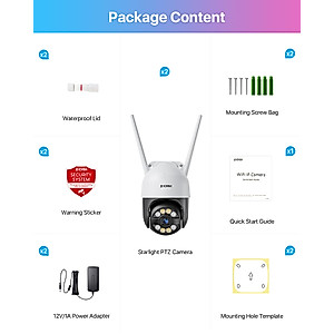 ZOSI 2pack C289 2K WiFi PTZ Security Camera,Person Vehicle Detection,Auto Tracks Human,2 Way Audio,Night Vision,Floodlight Siren,3MP Pan/Tilt Outdoor Indoor Cam,SD Card & Cloud Storage,5X Digital Zoom