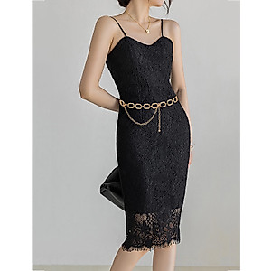 TOPACC Gold Chain Belts for Women Dresses Thick Metal Link Circle Waist Chains Belt for Jeans Skirt Girls Fashion