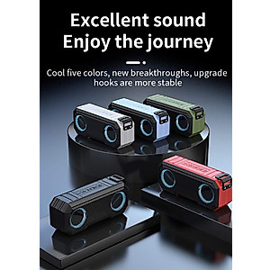 E-SHIDAI portable speaker, Bluetooth dual speaker music player That can play in water, ultra strong sound quality, RGB light and shadow speaker, battery life of 12 hours (Black)