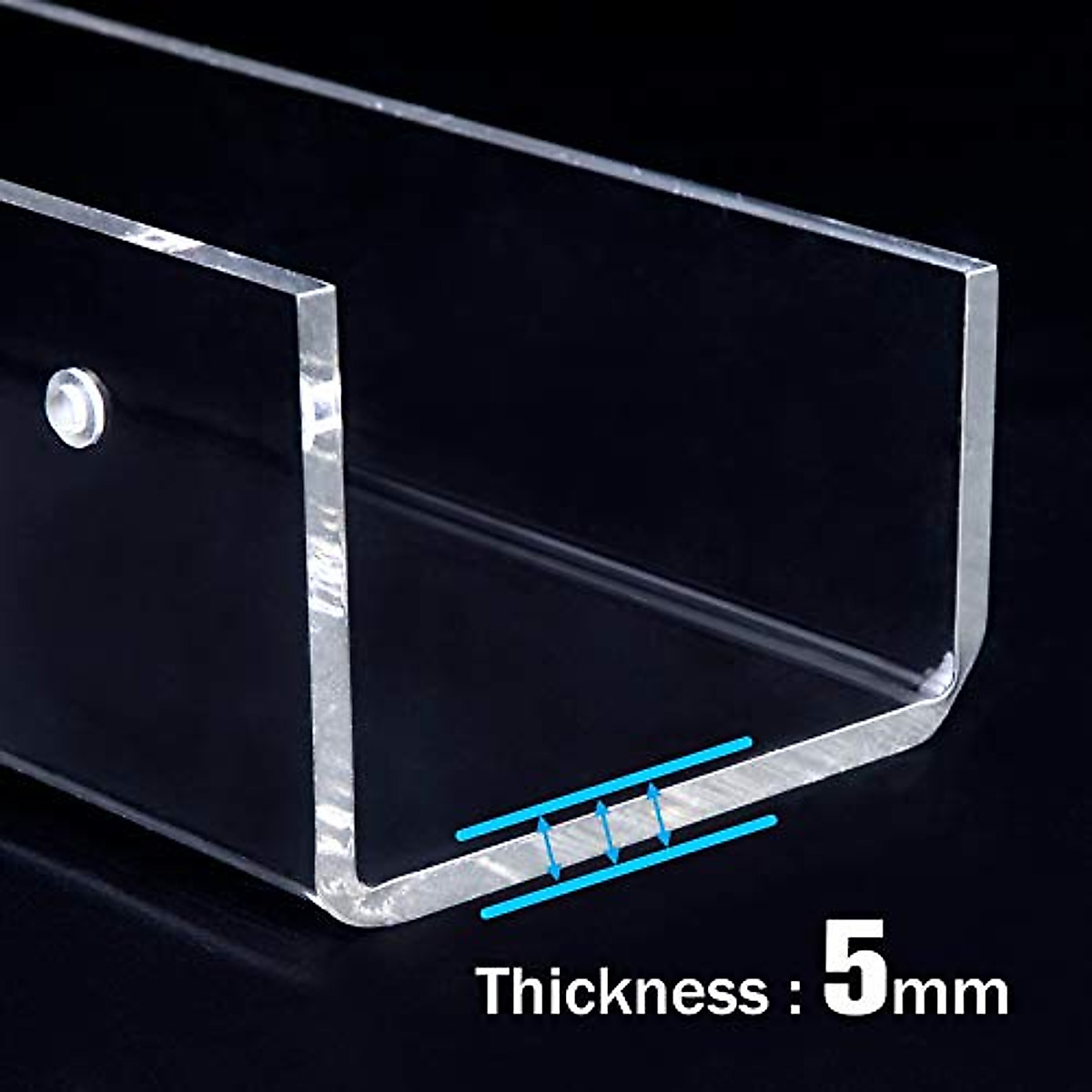 MaxGear Acrylic Floating Bookshelves, 36 Inch (2 Pack) Invisible Acrylic Floating Wall Ledge Shelf Wall Mounted Nursery Kids Bookshelf, Clear Storage Shelves Display Organizer for Bedroom, Kids Room