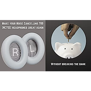 Premium Replacement NC700 Ear Pads / NC700 UC Pads Cushions Compatible with Bose NC700 Headphones/Bose Noise Cancelling 700 Headphones/Bose NC700 UC Headphones (Grey). Great Comfort/Durability