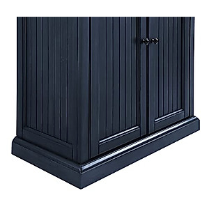 Crosley Furniture Seaside Kitchen Pantry Cabinet, Distressed Navy