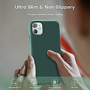 TOCOL 5 in 1 for iPhone 11 Case, with 2 Screen Protectors + 2 Camera Protectors, Liquid Silicone [Anti-Scratch] [Drop Protection] for iPhone 11 Phone Case, Midnight Green