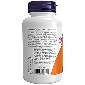 NOW Supplements, Propolis 1,500 mg with 5:1 Concentrate, Natural Bee Product, 100 Veg Capsules