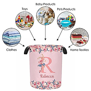 Personlized Foldable Laundry Hamper, Custom Large Laundry Basket with Name for Wife Husband Mother Father, Space Saving Container/Organizer for Share House College Dormitory 15.7 * 19.6inch