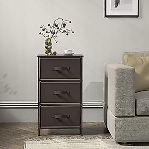 Simple Houseware Nightstands Dresser for Bedroom 3-Tier Organizer Drawer Storage Tower, Brown
