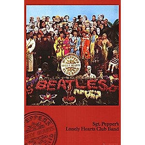 The Beatles (Sgt. Pepper's Lonely Hearts Club Band, Red) Music Poster Print - 24x36 Poster Print, 24x36 Poster Print, 24x36