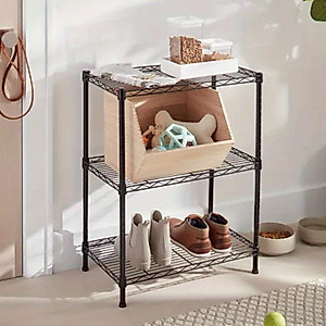LEAQU 3-Wire Shelving Metal Storage Rack Adjustable Shelves, Standing Storage Shelf Units for Laundry Bathroom Kitchen Pantry Closet