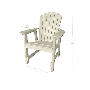 Phat Tommy Outdoor Dining Chair, Poly Furniture - Weather Proof, Recycled and Thick Poly Lumber Patio Chair, Composite Outdoor Furniture, White
