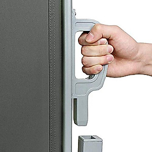 MYOYAY Retractable Folding Side Awning Waterproof Sun Shade Wind Screen Privacy Divider for Garden, Outdoor, Patio and Terrace Dark Grey 63" x 118"