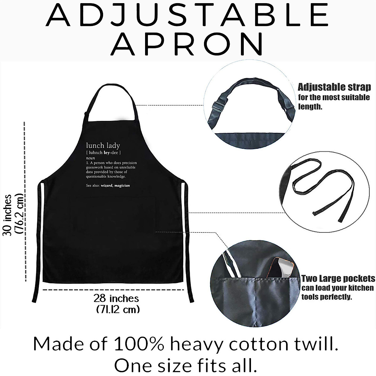 SumoFamily Mouse Pad for Funny Student Apron - Lunch Lady Definition Funny Cute Children Student Meals School Black Black- One Size fits All Mousemat