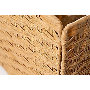 Foldable Synthetic Plastic Wicker Storage Basket with Iron Wire Frame By Blue Ridge Basket Company (Set of 4)