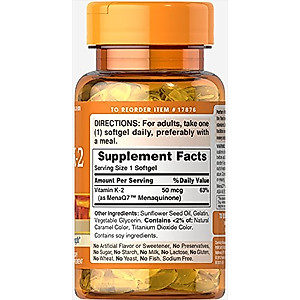Puritans Pride Vitamin K-2 Menaq7 50 Mcg