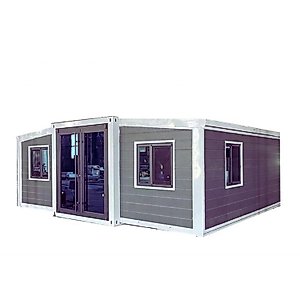 Mingyu Prefabricated Mobile Home Container House with Windows and Doors (Large, Gray)