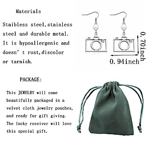 Retro Camera Earrings: Gift for Photography Lovers - Camera Charm Jewelry