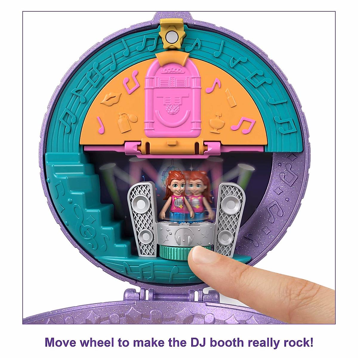 Polly Pocket Dolls & Accessories, Compact Playset with 2 Micro Dolls, 15 Toy Pieces & 1 Fashion Piece, Double Play Skating