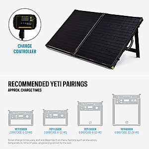 Goal Zero Boulder 100 Solar-Panel Briefcase Charging Kit, 12-Volt Battery Charger, Portable Solar-Panel Kit with 10-Amp Charge Controller, Flexible Solar-Panel Pair, and Customizable Connections