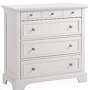 Home Styles Naples White Finish Four Drawer Chest including Top Drawer Felt Lined for Jewelry
