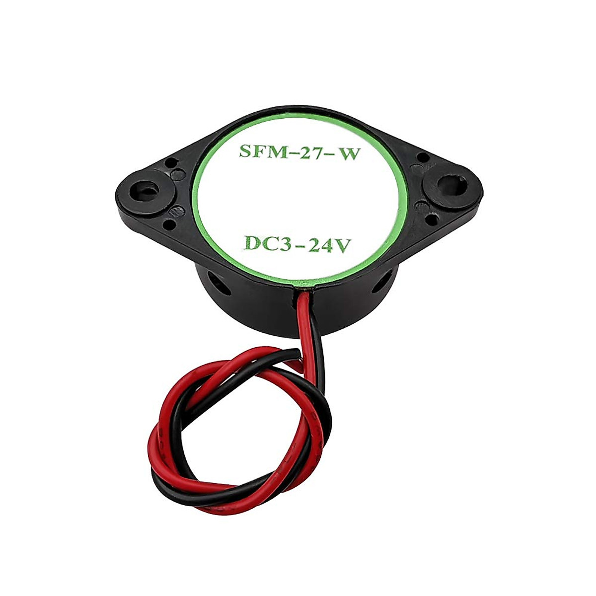 WEICHUANG 3PCS DC 3-24V 90dB Active Piezo Electronic Buzzer Beep Tone Alarm Ringer Continous Sound (Black) SFM-27-W
