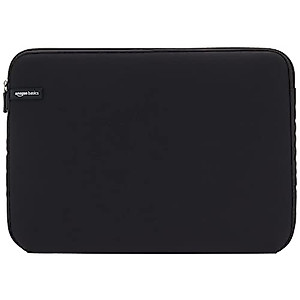 Amazon Basics 15.6-Inch Laptop Sleeve, Protective Case with Zipper - Black