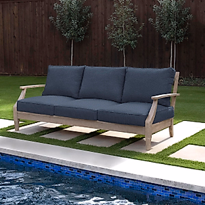 Sorra Home 23 in x 27 in x 5 in Deep Seating Cushion Set-Corded Sofa, Standard, Blue 5 Pound