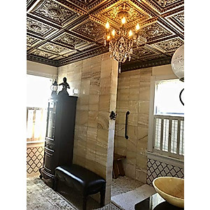 La Scala-Faux Tin Ceiling Tile - Antique Copper 25-Pack