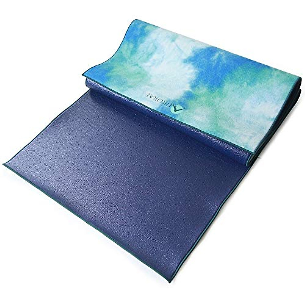 AURORAE Synergy 2in1 Hot Yoga Mat with integrated Non Slip Microfiber Towel. No Slipping No Bunching/Odor Patent Protected, Machine Washable
