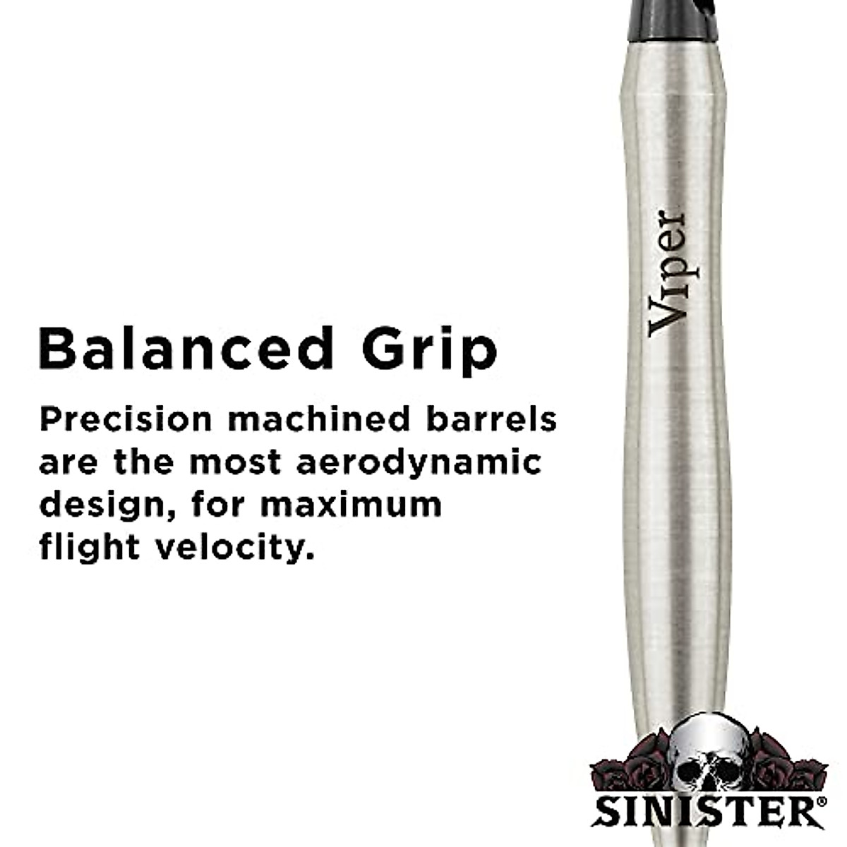 Viper by GLD Products Sinister 95% Tungsten Steel Tip Darts, 24 Grams,Silver,23-3809-24