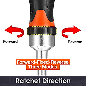 ValueMax 13-in-1 Multi-bit Ratcheting Screwdriver Set Tool All in One, Portable Multi-purpose Ratchet Screw-driver, Slotted/Philips/Torx/Square