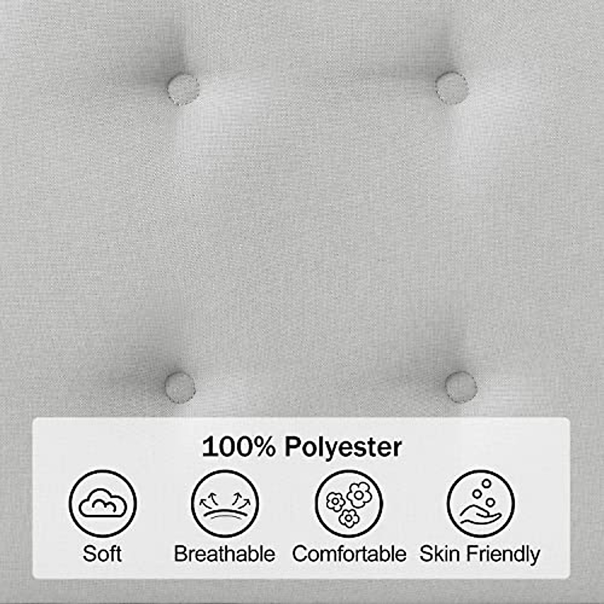 downluxe Indoor Chair Cushions for Dining Chairs, Tufted Soft and Comfortable Memory Foam Kitchen Chair Pads with Non-Slip Bottom for Dining Room and Office, 17" x 16" x 1.5", Light Grey, 6 Pack