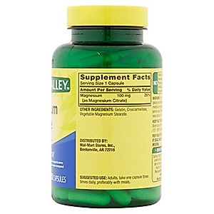 Spring Valley - Magnesium Citrate 100 mg, Rapid-Release, 100 Capsules