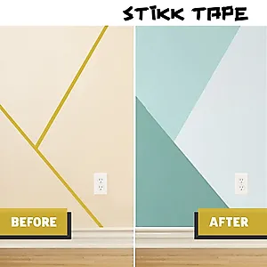 STIKK Painters Tape - 3pk Yellow Painter Tape - 1 inch x 60 Yards - Paint Tape for Painting, Edges, Trim, Ceilings - Masking Tape for DIY Paint Projects - Residue-Free Painting Tape