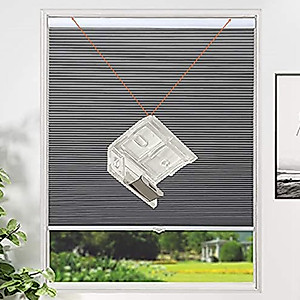 homfanseec 4pcs Cordless Shade Bracket, Mounting Bracket with Metal Clip, Mini Mounting Bracket Clips for 1" (25MM) Pleated Shades Cordless Blinds Headrail & Cordless Honeycomb Cellular(as Shown)