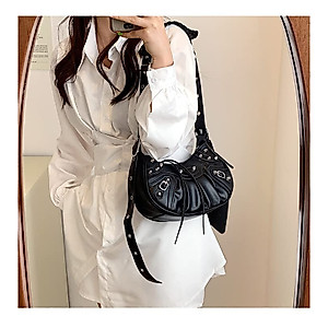 Y2k Purse Crossbody Bags for Women Trendy Shoulder Bag for Women Fall Fashion 2022 (Black)